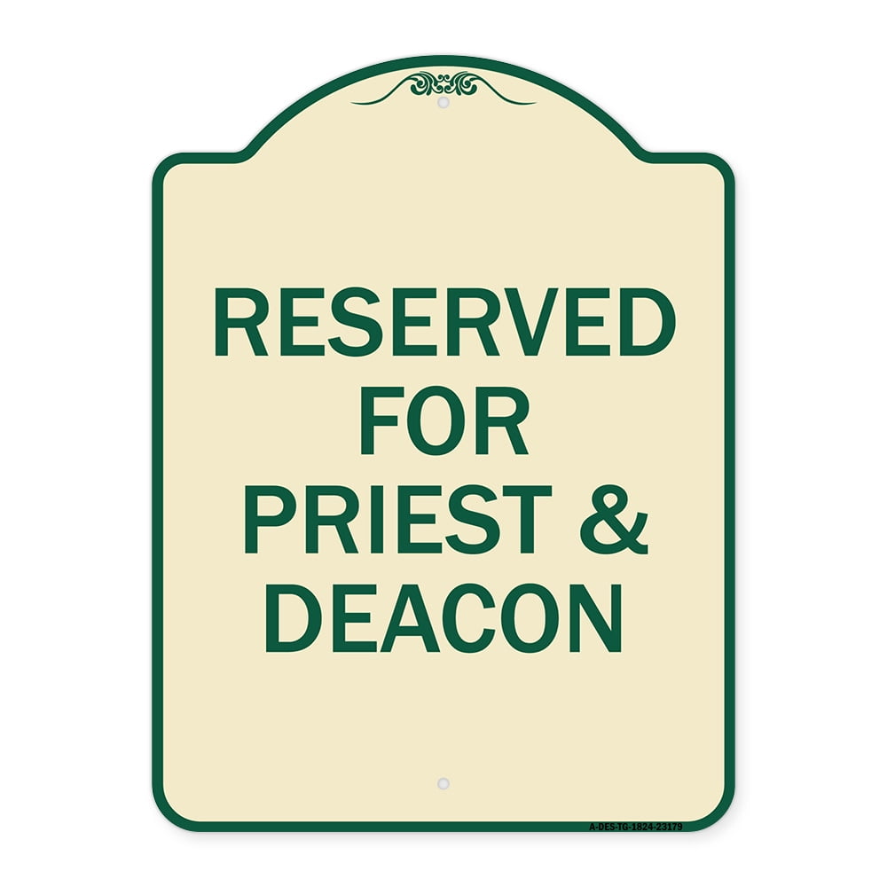 SignMission Designer Series Sign - Reserved for Priest & Deacon | Tan ...