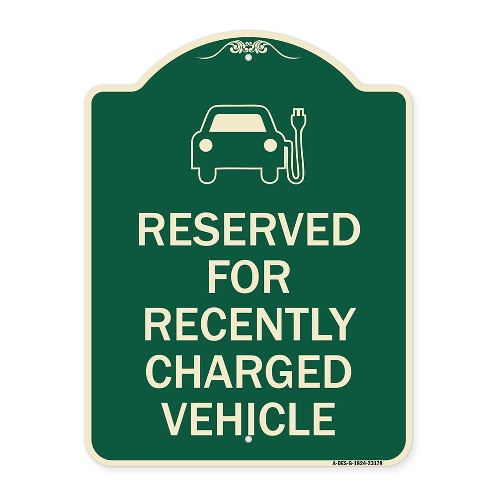 SignMission Designer Series Sign - Reserved for Recently Charged ...
