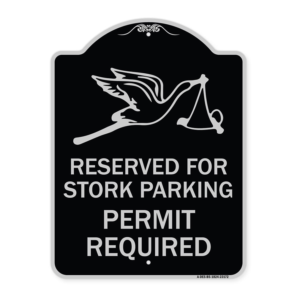 SignMission Designer Series Sign - Reserved for Stork Parking Permit ...