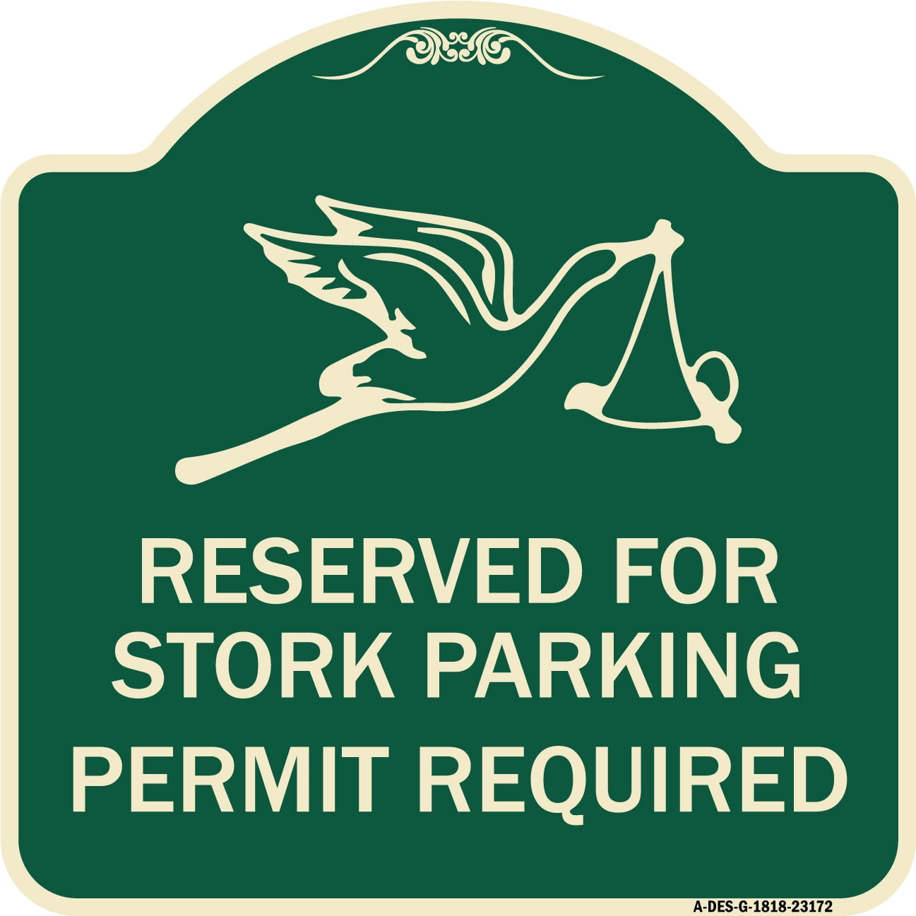 SignMission Designer Series Sign - Reserved for Stork Parking Permit ...