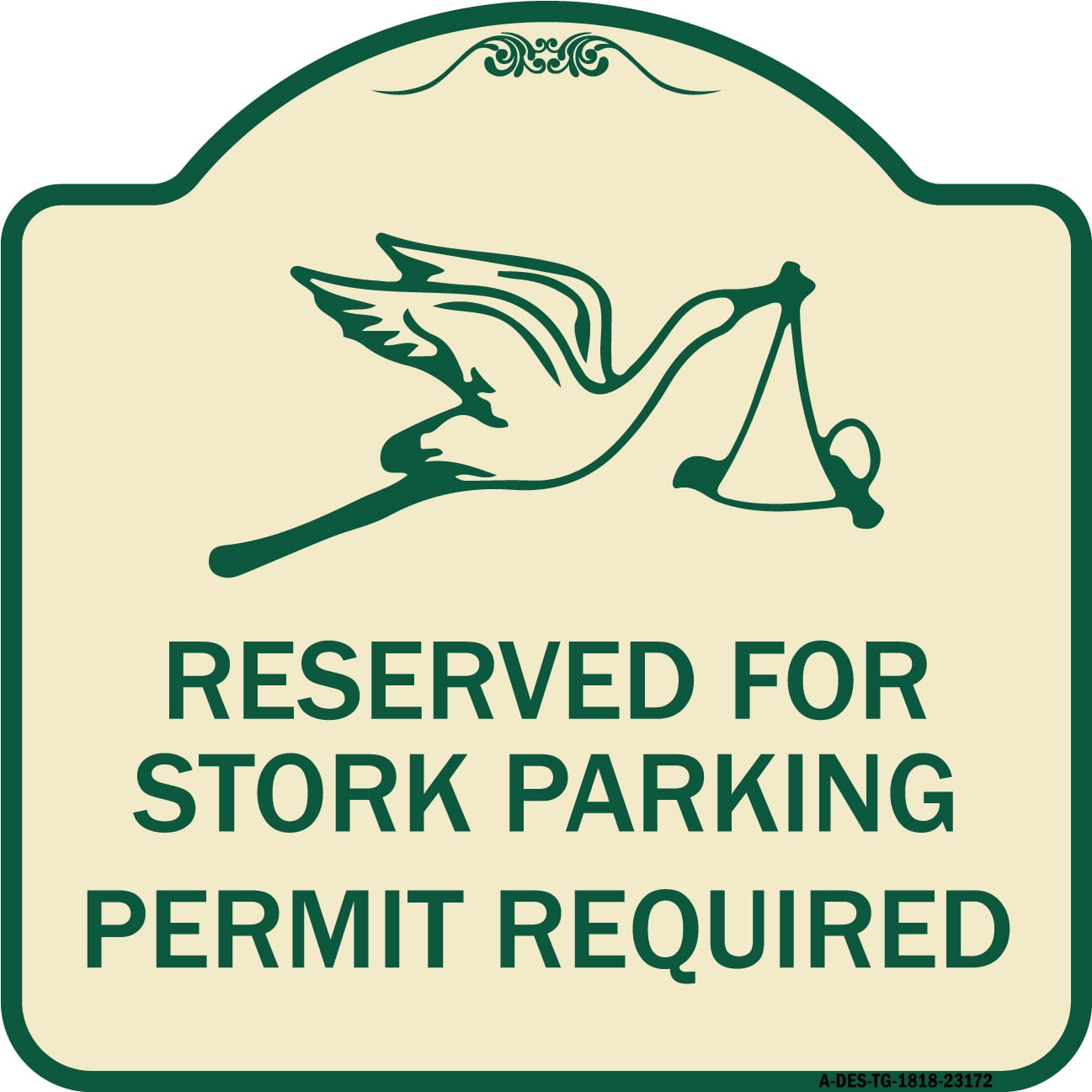 SignMission Designer Series Sign - Reserved for Stork Parking Permit ...