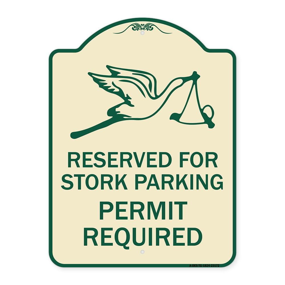 SignMission Designer Series Sign - Reserved for Stork Parking Permit ...