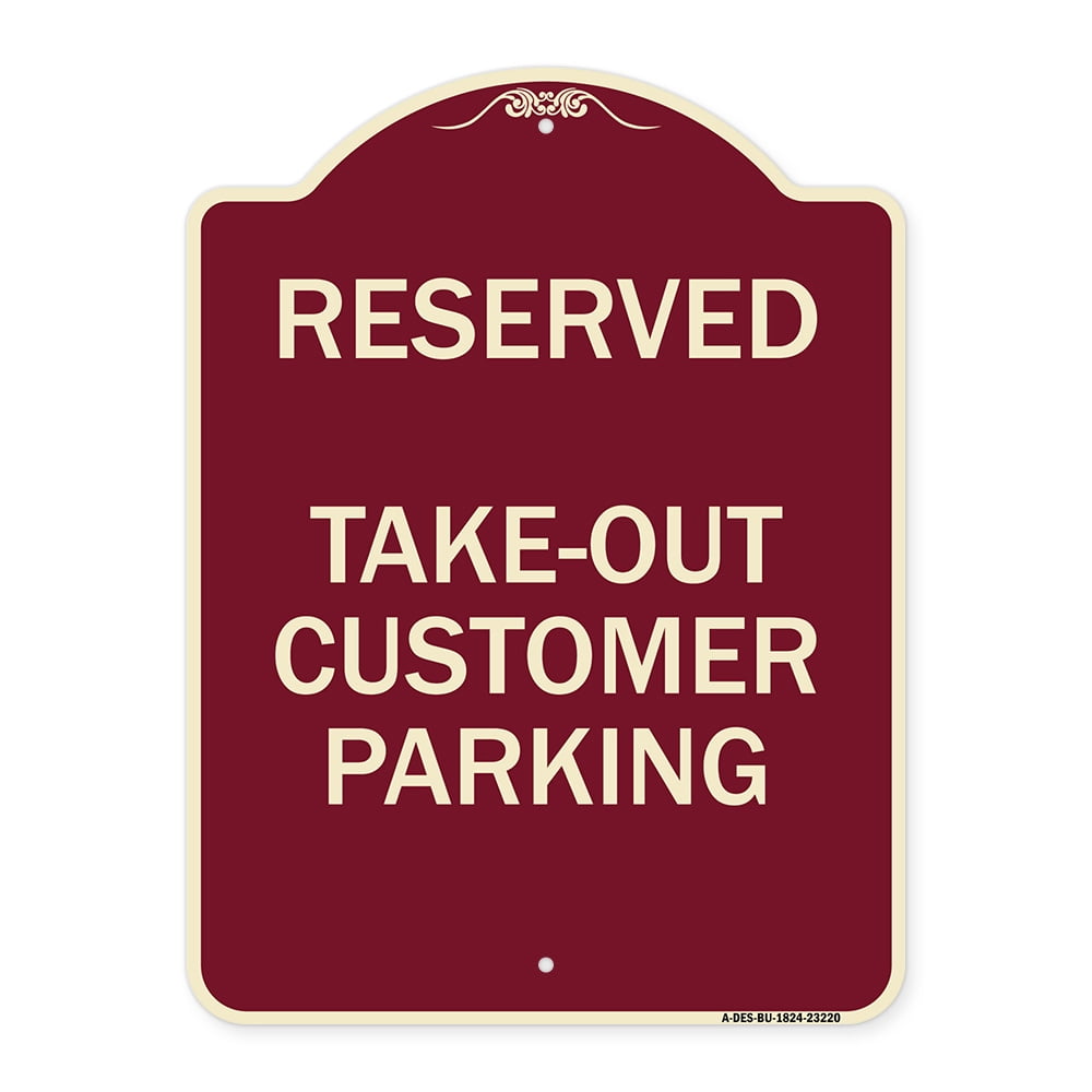 SignMission Designer Series Sign - Reserved - Take-Out Customer Parking ...