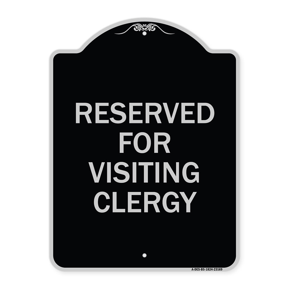 SignMission Designer Series Sign - Reserved for Visiting Clergy | Black ...