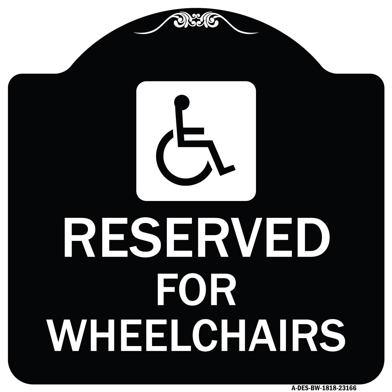 SignMission Designer Series Sign - Reserved for Wheelchairs with ...