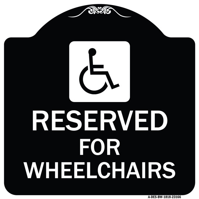 SignMission Designer Series Sign - Reserved for Wheelchairs with ...