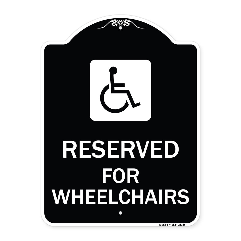 SignMission Designer Series Sign - Reserved for Wheelchairs with ...
