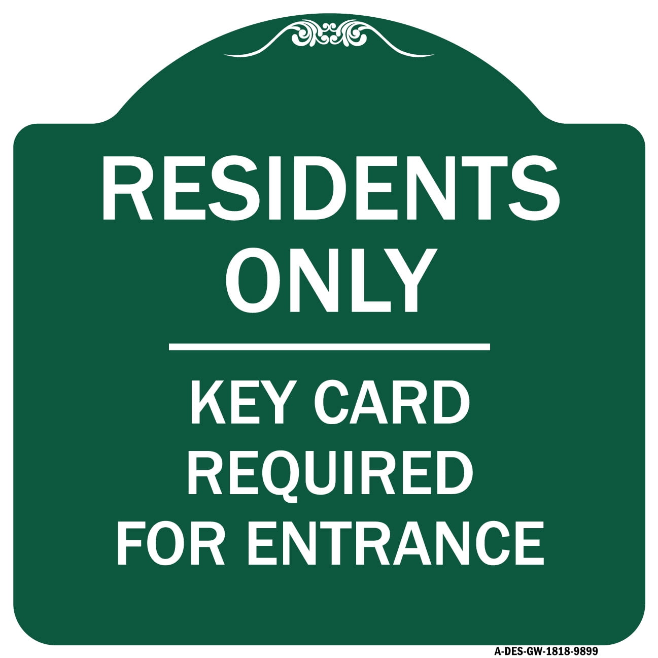 SignMission Designer Series Sign - Residence-only-key Card | Green ...
