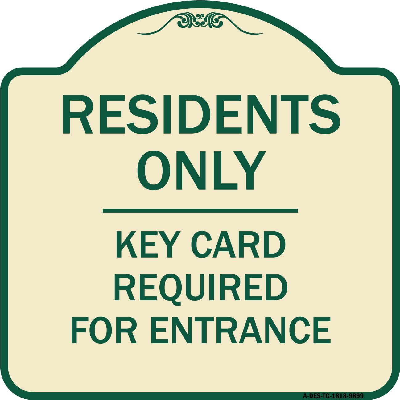 SignMission Designer Series Sign - Residence-only-key Card | Tan ...