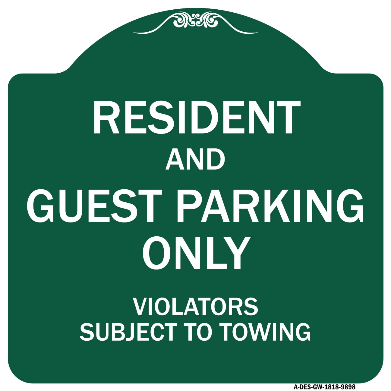 SignMission Designer Series Sign - Resident And Guest Parking Only ...