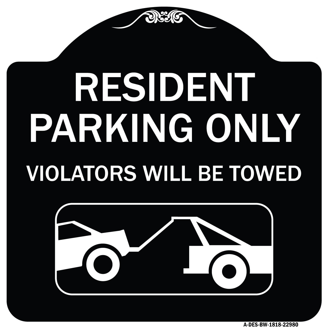 SignMission Designer Series Sign - Resident Parking Only Violators Will ...