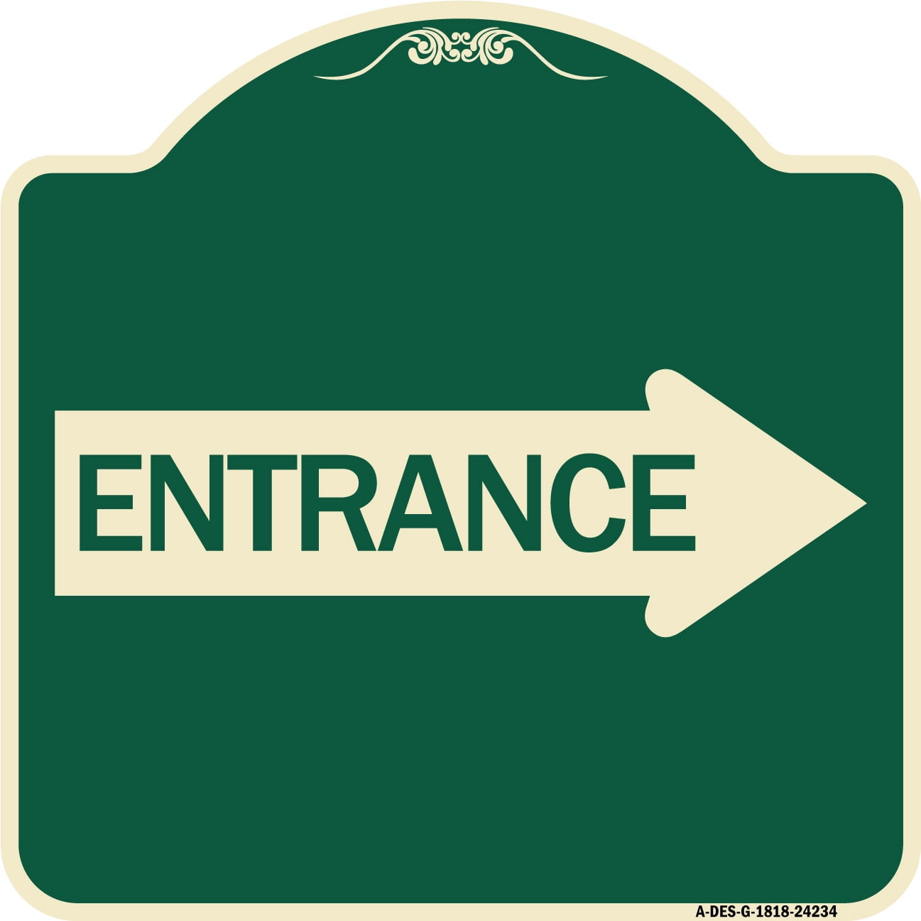 SignMission Designer Series Sign - Right Arrow Entrance | Green & Tan ...