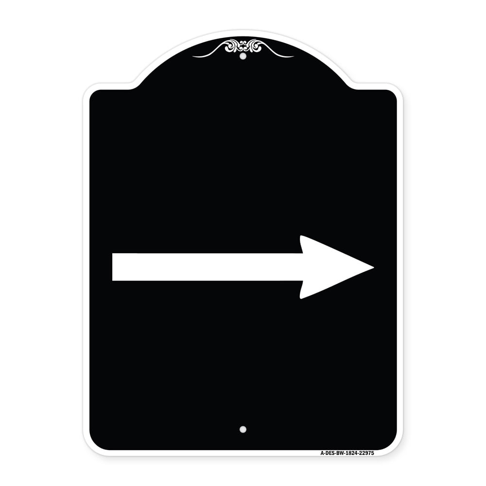 SignMission Designer Series Sign - Right Arrow Symbol | Black & White ...