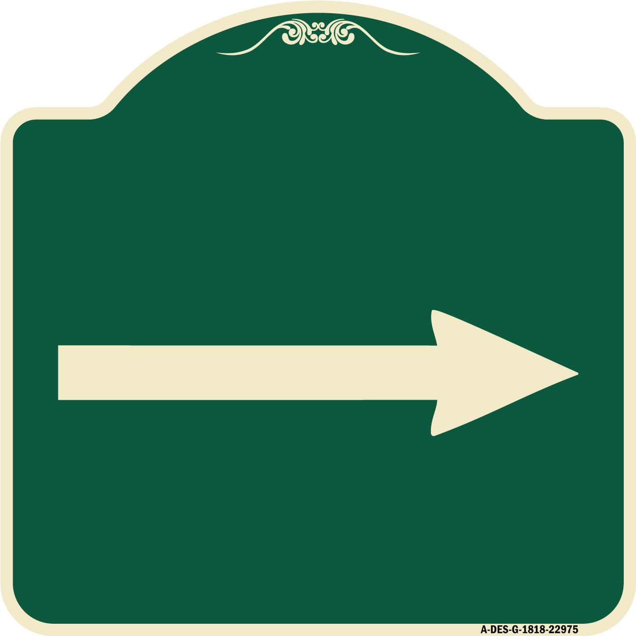 SignMission Designer Series Sign - Right Arrow Symbol | Green & Tan 18 ...