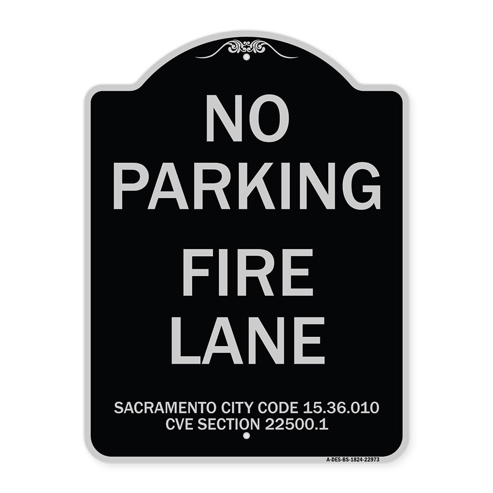 SignMission Designer Series Sign - Sacramento No Parking Fire Lane Sign ...