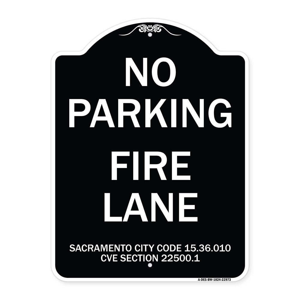SignMission Designer Series Sign - Sacramento No Parking Fire Lane Sign ...