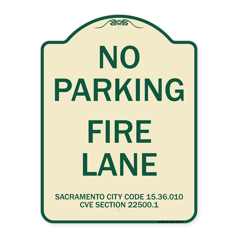 SignMission Designer Series Sign - Sacramento No Parking Fire Lane Sign ...