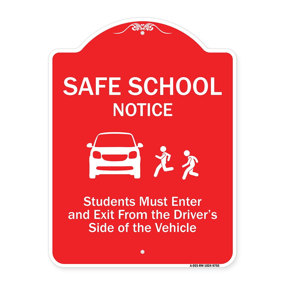 SignMission Designer Series Sign - Safe School Notice Students Must ...