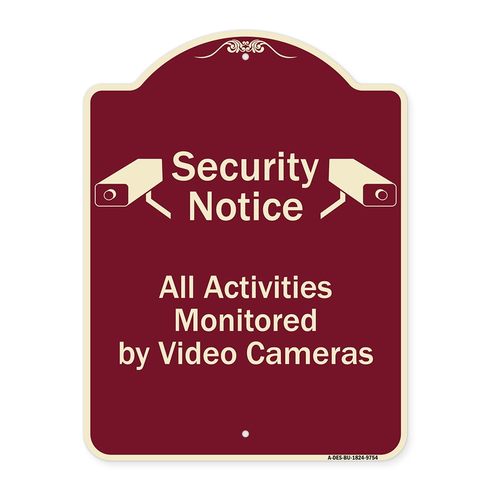 SignMission Designer Series Sign - Security Notice All Activities ...