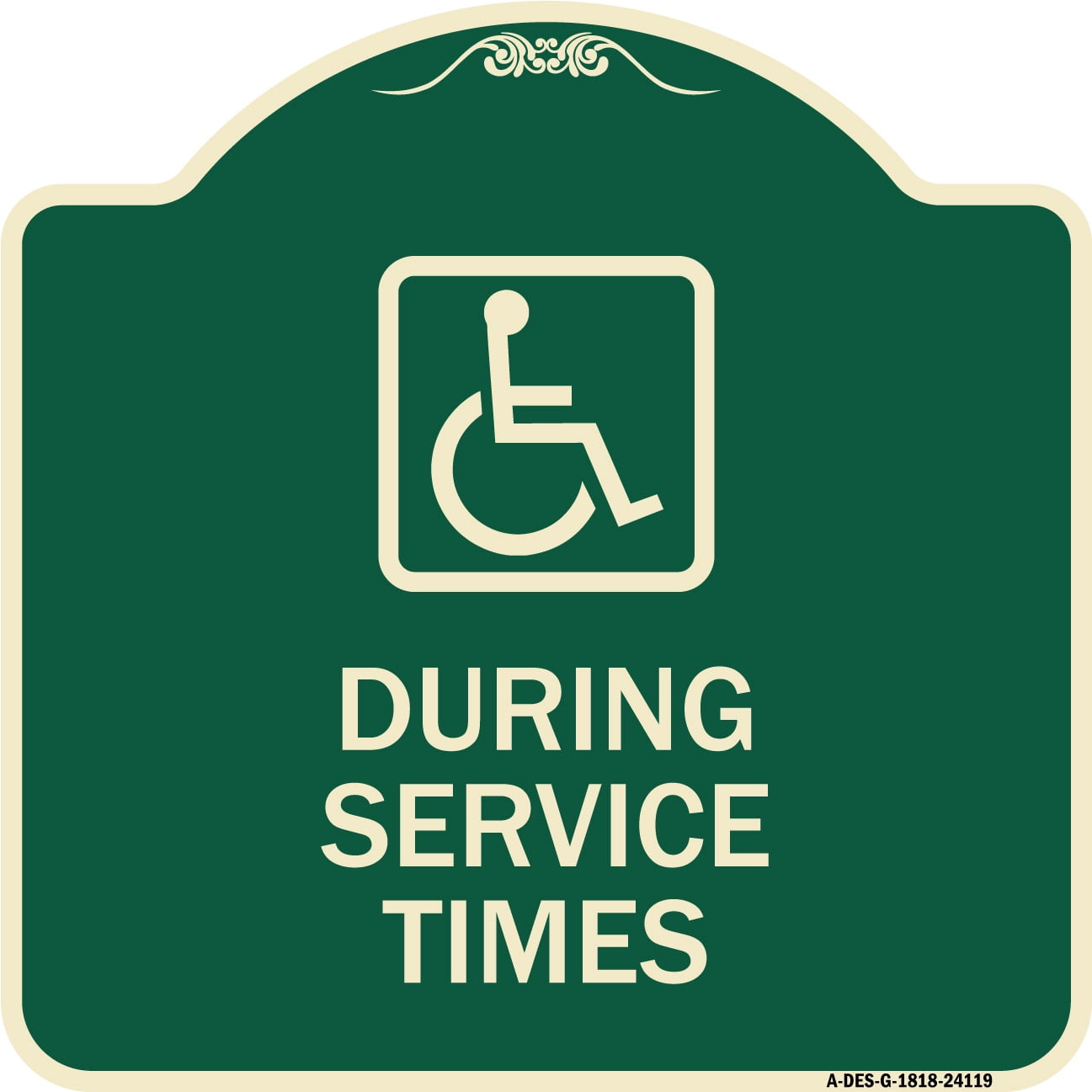 SignMission Designer Series Sign - During Service Times (With Graphic ...
