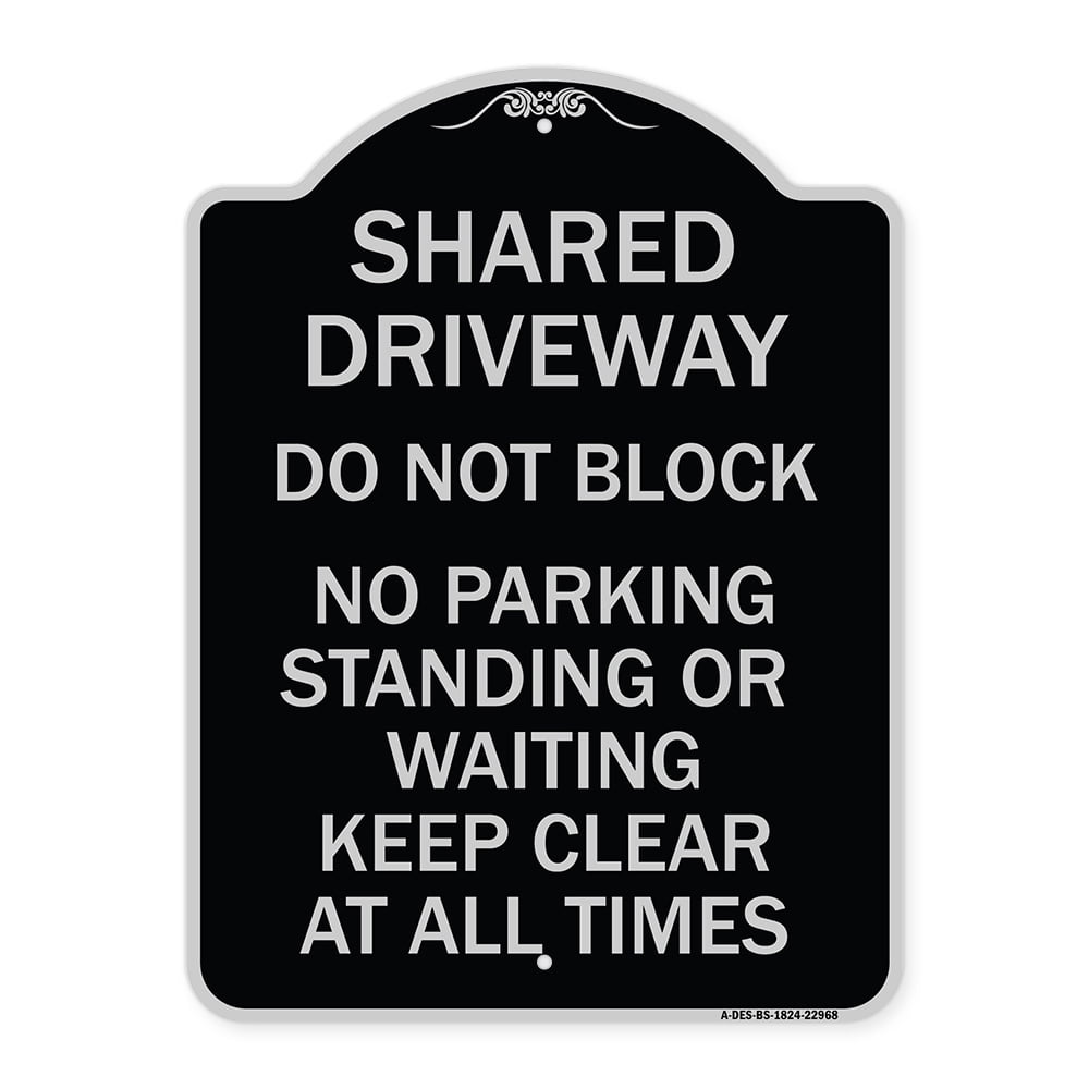 SignMission Designer Series Sign - Shared Driveway Do Not Block No ...