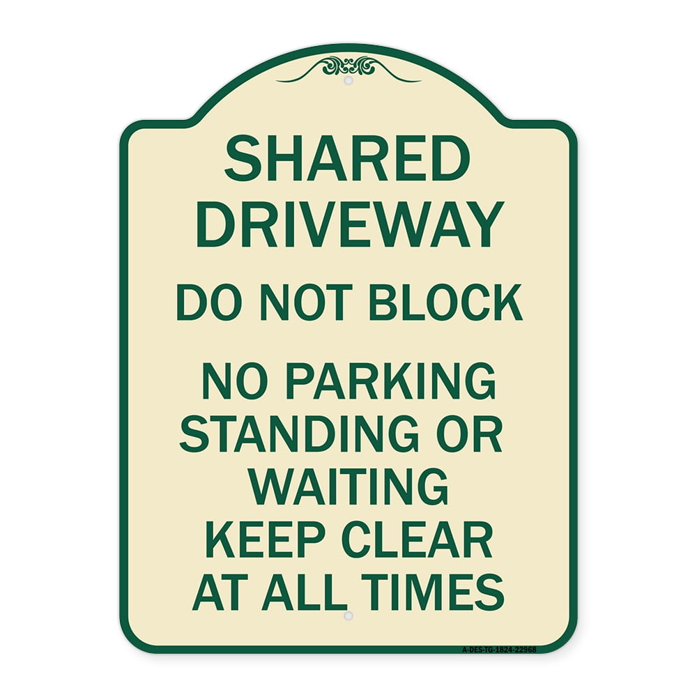 SignMission Designer Series Sign - Shared Driveway Do Not Block No ...
