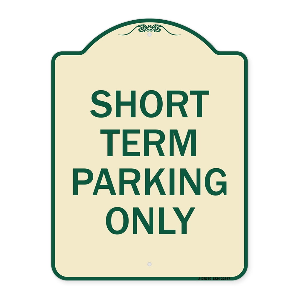 SignMission Designer Series Sign - Short Term Parking Only | Tan ...