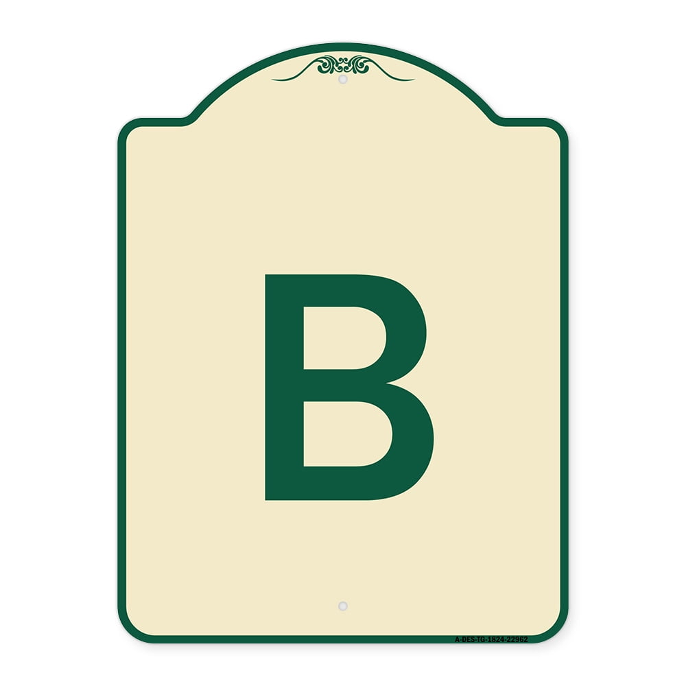 SignMission Designer Series Sign - Sign with Letter B | Tan & Green 18 ...