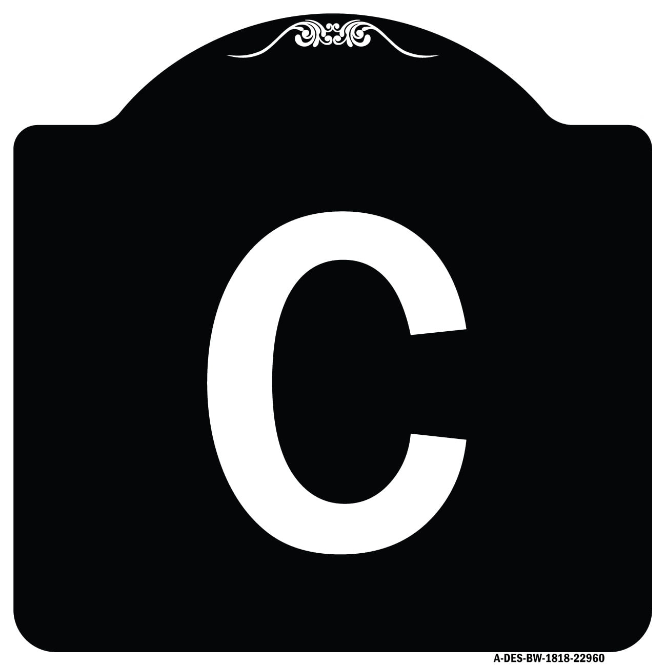 SignMission Designer Series Sign - Sign with Letter C | Black & White ...