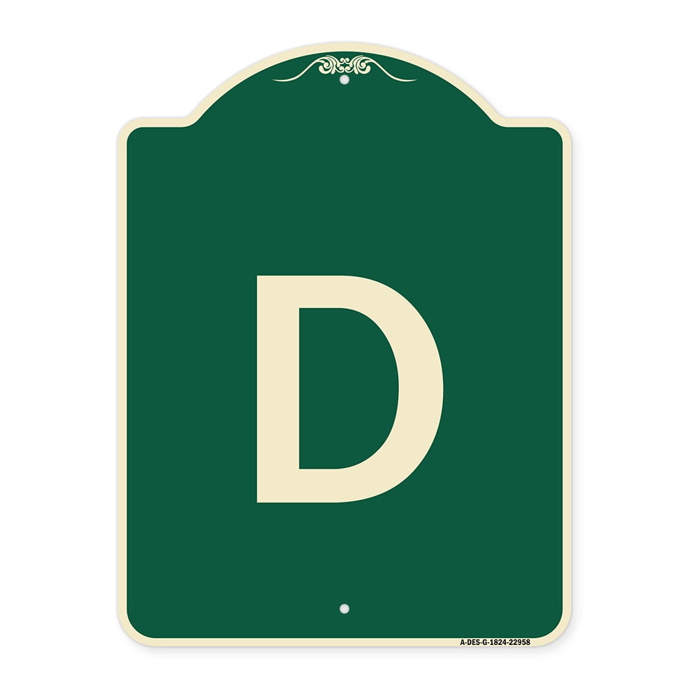 SignMission Designer Series Sign - Sign with Letter D | Green & Tan 18 ...