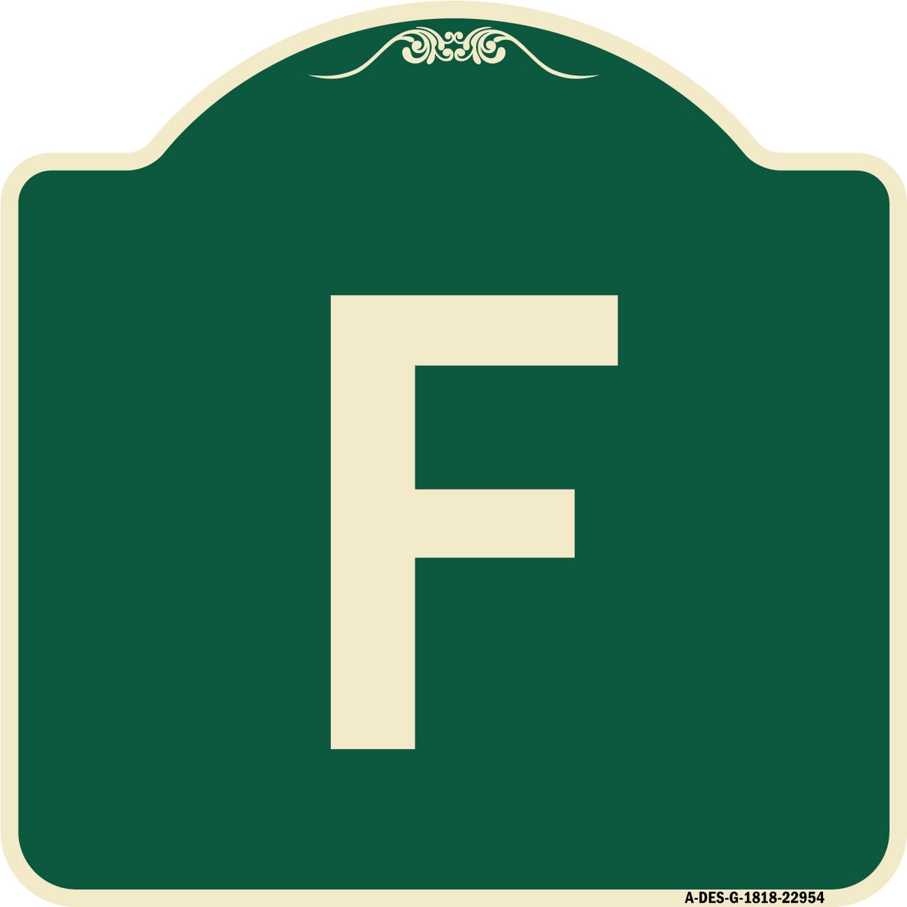SignMission Designer Series Sign - Sign with Letter F | Green & Tan 18 ...