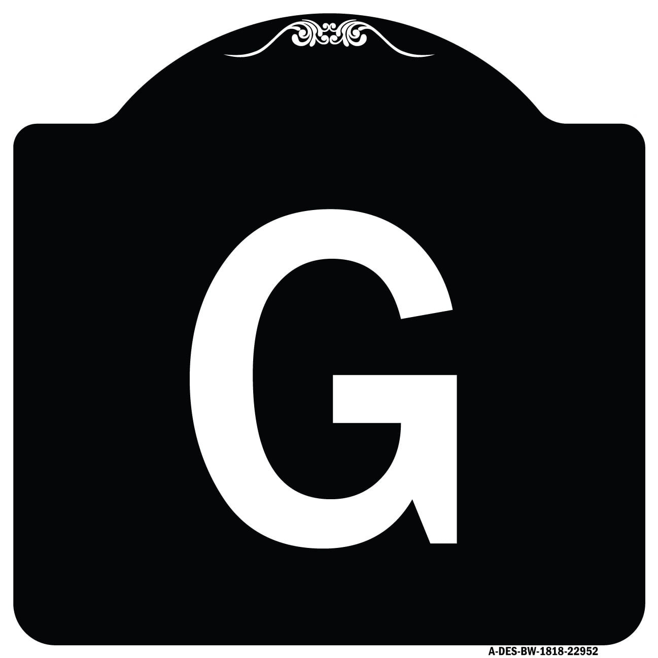 SignMission Designer Series Sign - Sign with Letter G | Black & White ...