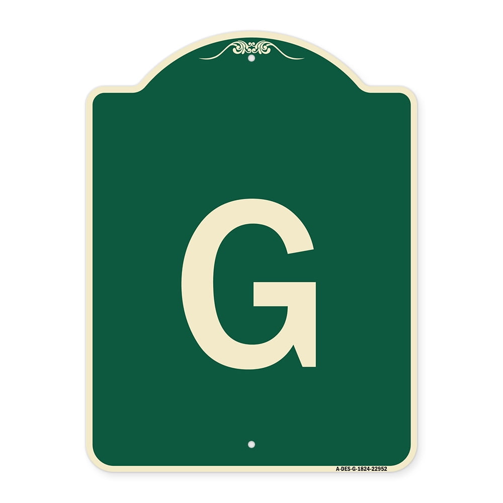 SignMission Designer Series Sign - Sign with Letter G | Green & Tan 18 ...
