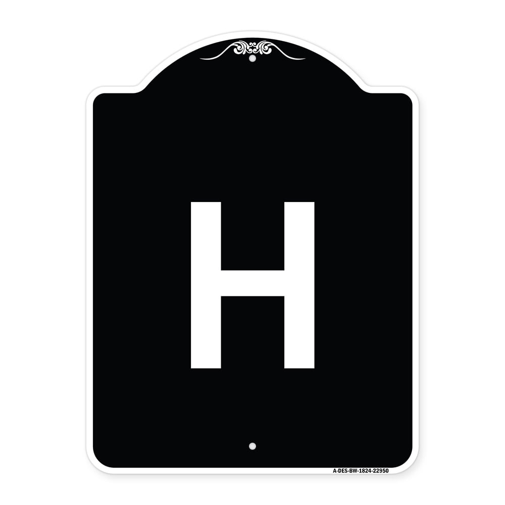 SignMission Designer Series Sign - Sign with Letter H | Black & White ...