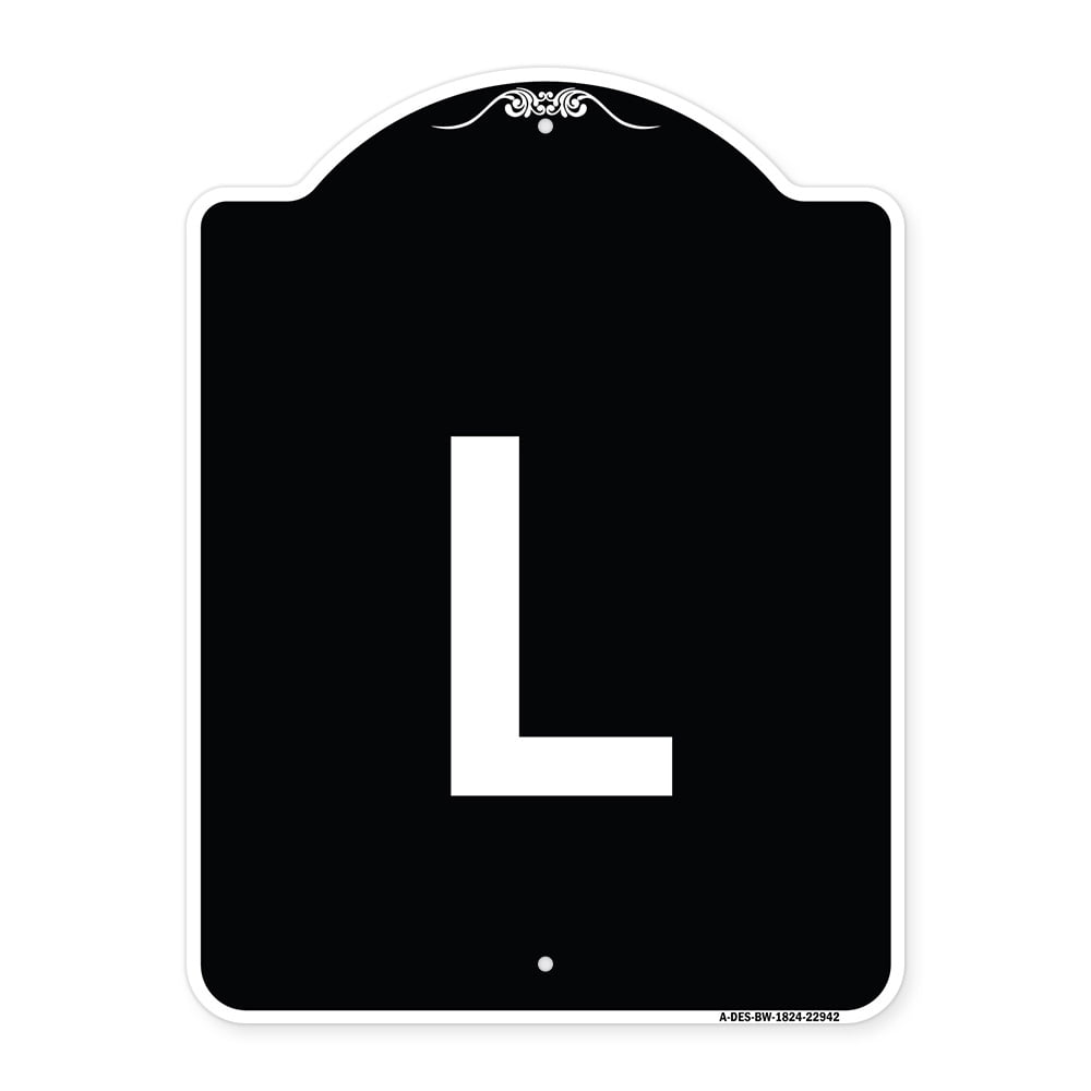 SignMission Designer Series Sign - Sign with Letter L | Black & White ...