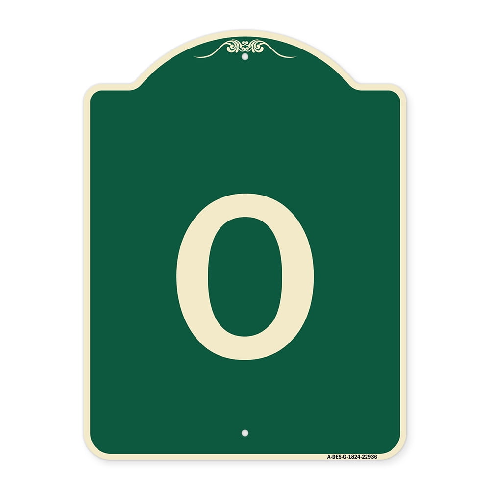 SignMission Designer Series Sign - Sign with Letter O | Green & Tan 18 ...