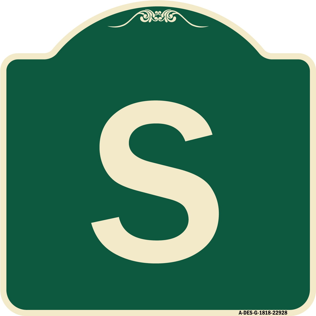 SignMission Designer Series Sign - Sign with Letter S | Green & Tan 18 ...