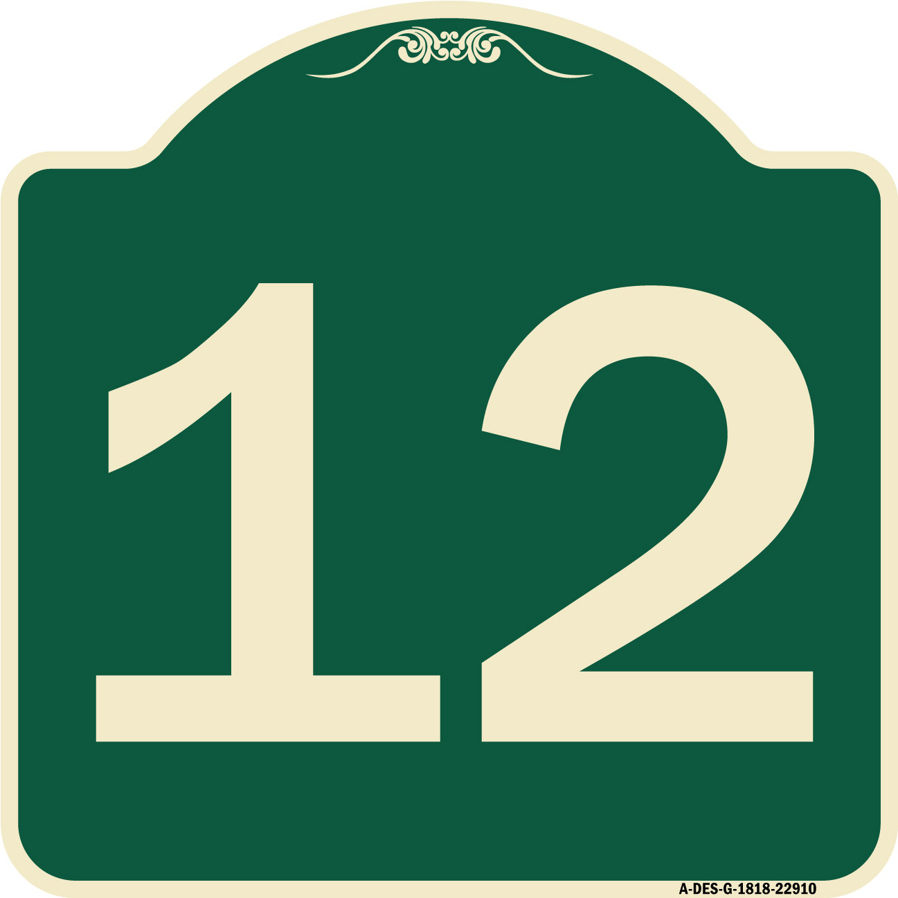 SignMission Designer Series Sign - Sign with Number '12 | Green & Tan ...