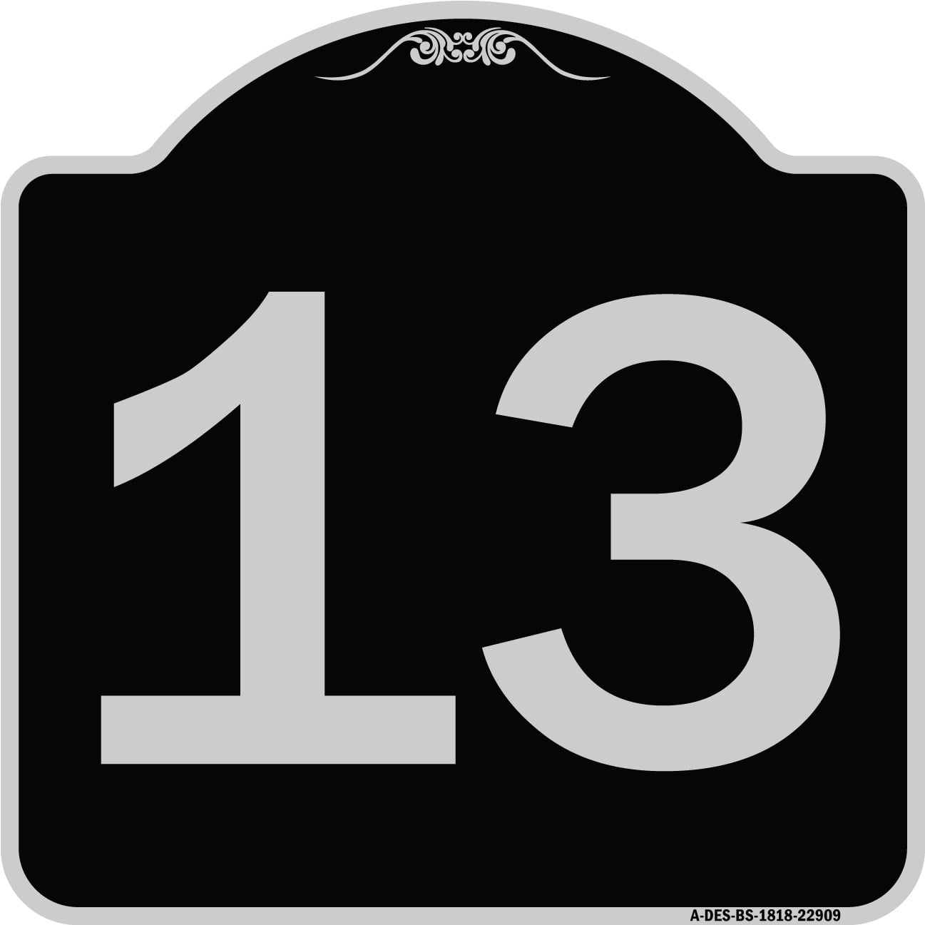 SignMission Designer Series Sign - Sign with Number '13 | Black ...