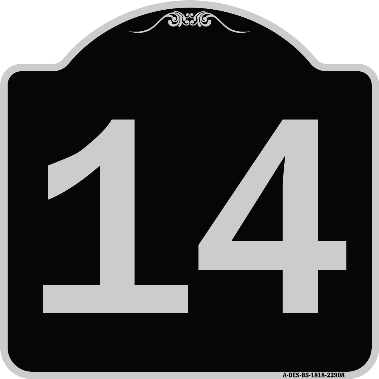 SignMission Designer Series Sign - Sign with Number '14 | Black ...