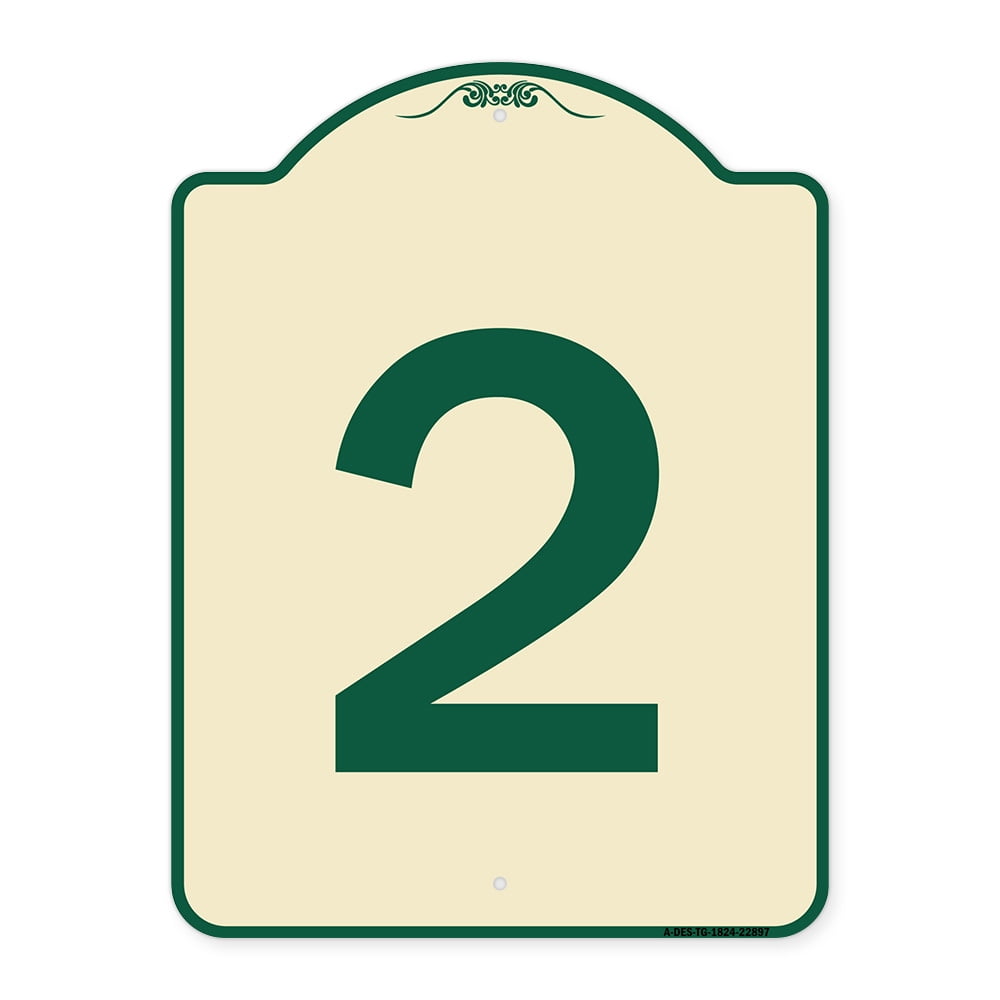 SignMission Designer Series Sign - Sign with Number 2 | Tan & Green 18 ...