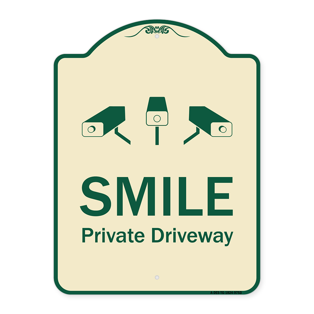 SignMission Designer Series Sign - Smile Private Driveway With Video ...