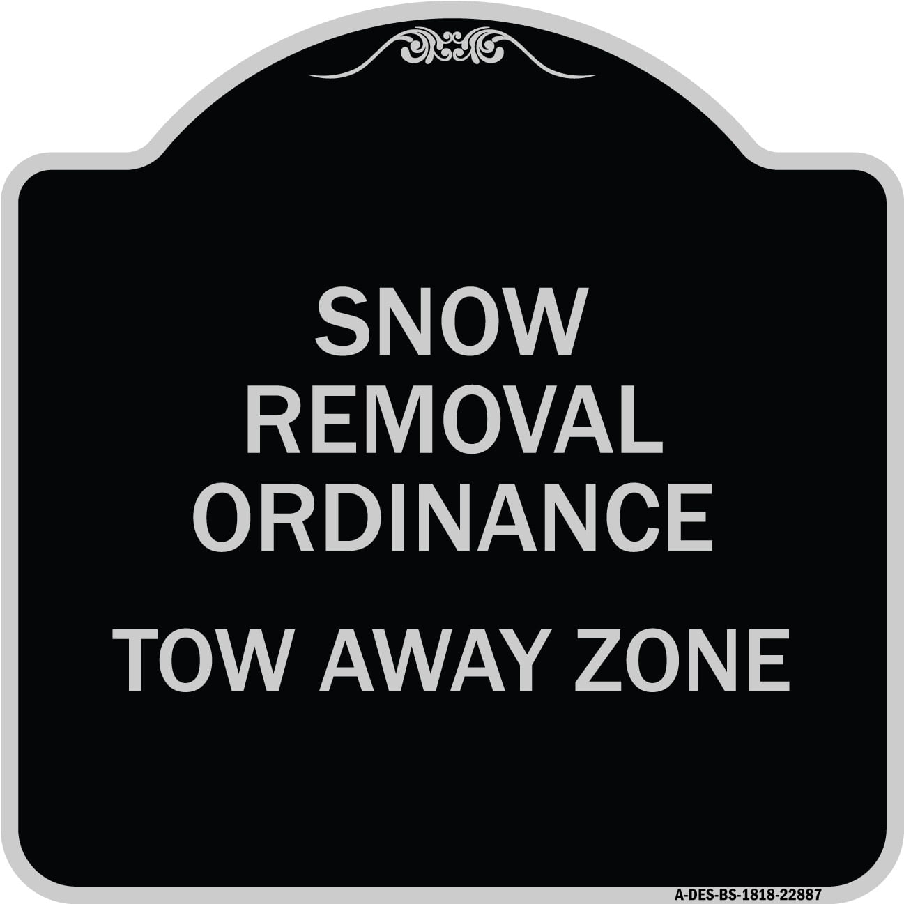 SignMission Designer Series Sign - Snow Emergency Route Tow Away Zone ...