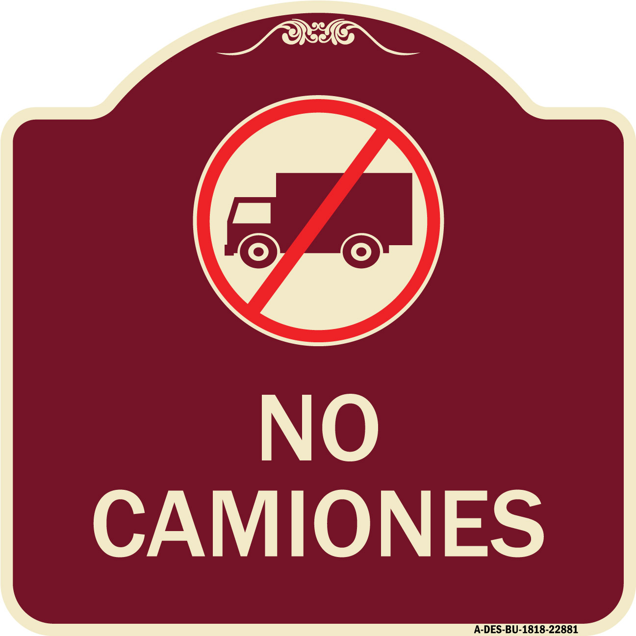 SignMission Designer Series Sign - Spanish Traffic Sign No Camiones (No ...