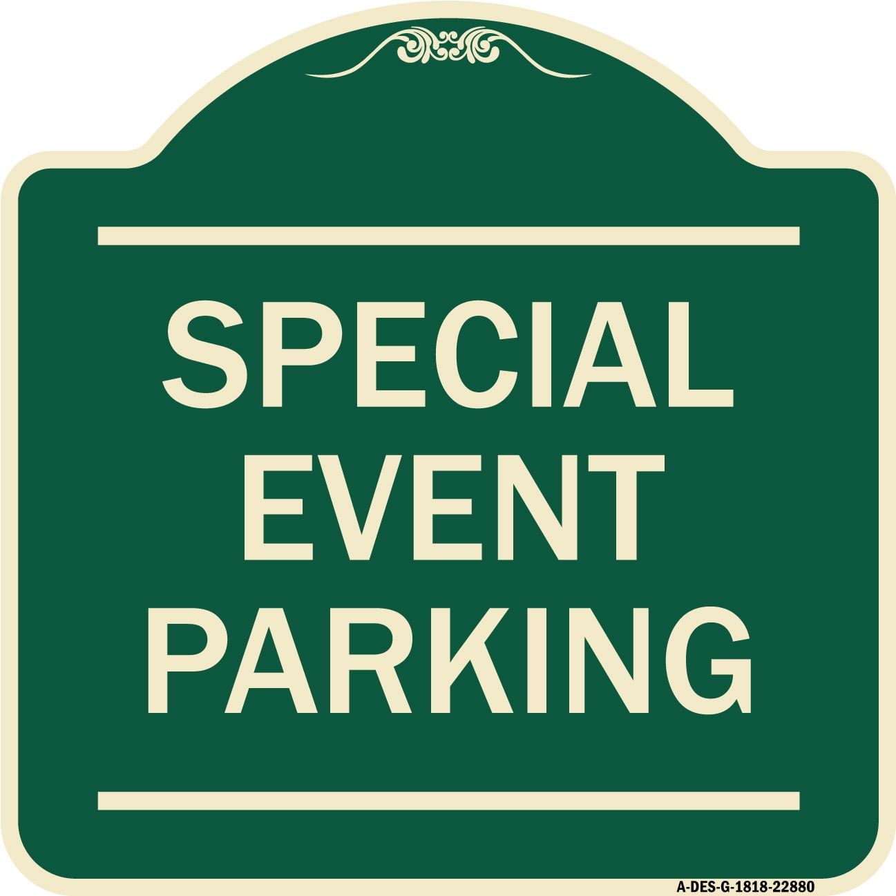 SignMission Designer Series Sign - Special Event Parking | Green & Tan ...