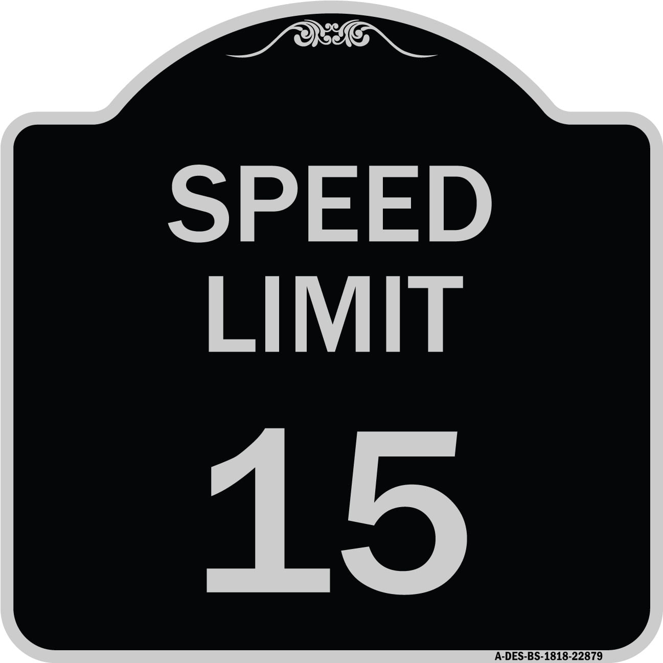 SignMission Designer Series Sign - Speed Limit 15 Mph | Black & Silver ...