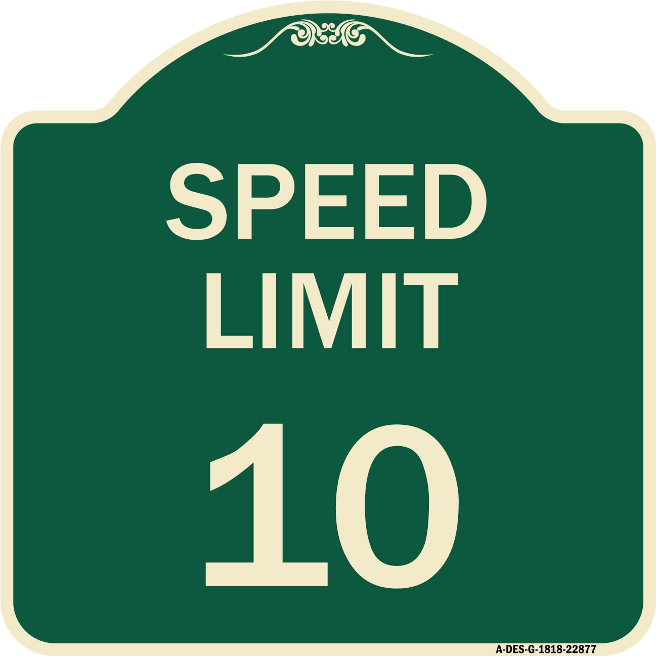 SignMission Designer Series Sign - Speed Reduction Sign Speed Limit 10 ...