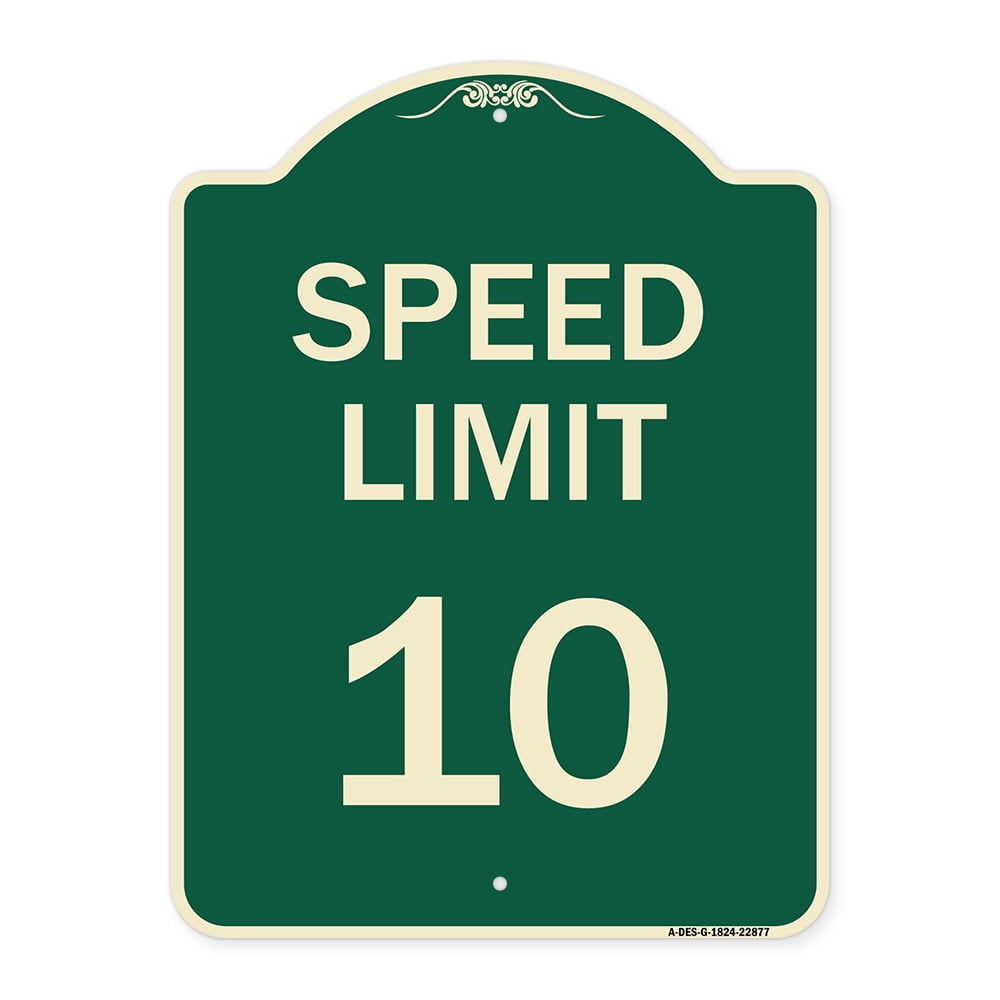 SignMission Designer Series Sign - Speed Reduction Sign Speed Limit 10 ...