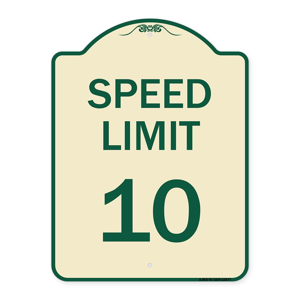 SignMission Designer Series Sign - Speed Reduction Sign Speed Limit 10 ...