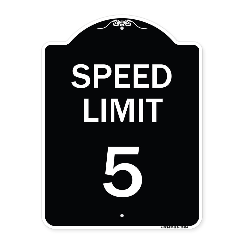 SignMission Designer Series Sign - Speed Regulation Sign Speed Limit 5 ...